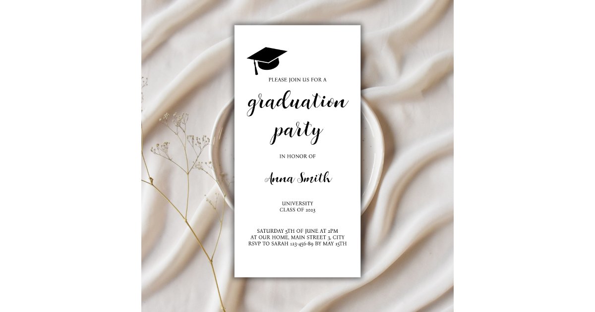 Modern Minimalist Graduation Party Invitation | Zazzle
