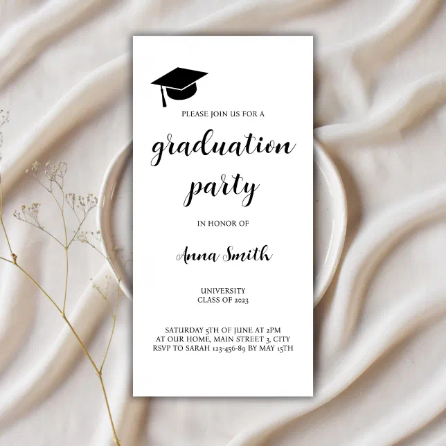 Modern Minimalist Graduation Party Invitation | Zazzle