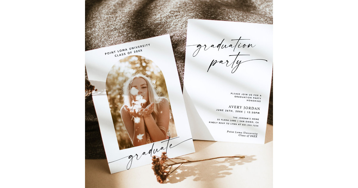 Modern Minimalist Graduation Party Invite | Zazzle