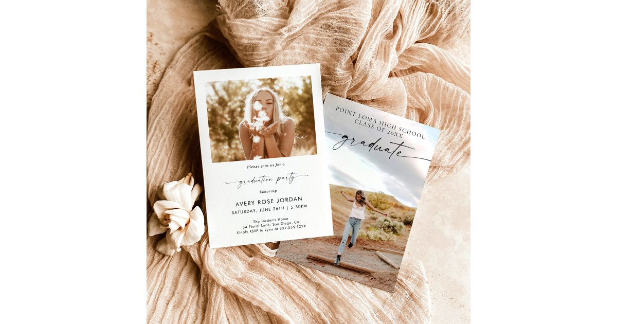 Modern Minimalist Graduation Party Invite | Zazzle