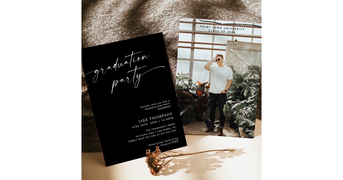 Modern Minimalist Graduation Party Invite | Zazzle