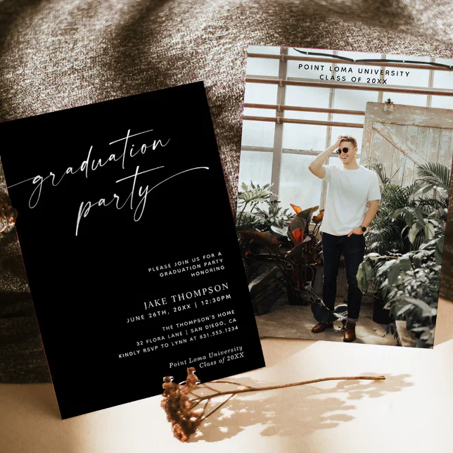 Modern Minimalist Graduation Party Invite | Zazzle