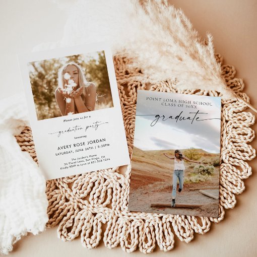 Modern Minimalist Graduation Party Invite | Zazzle