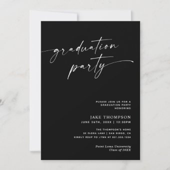 Modern Minimalist Graduation Party Invite | Zazzle