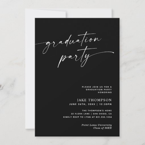 Modern Minimalist Graduation Party Invite | Zazzle