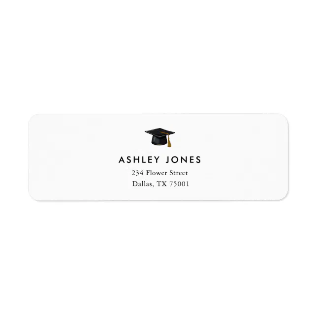 Modern Minimalist Graduation Return Address Label | Zazzle