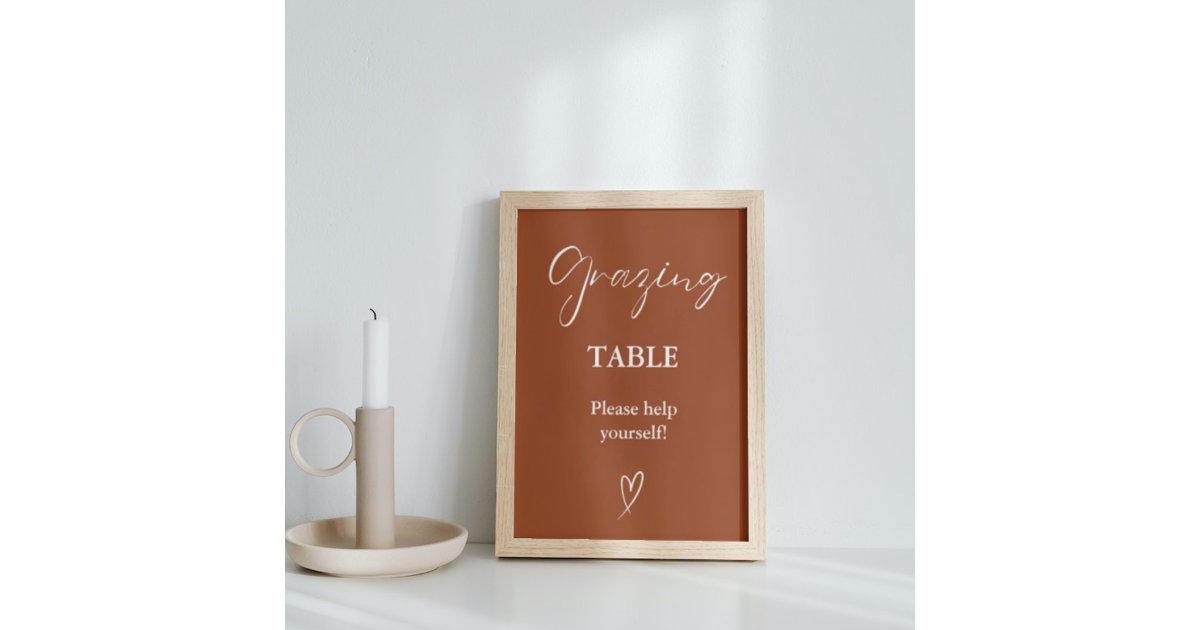 Modern Minimalist Grazing table Sign | Zazzle