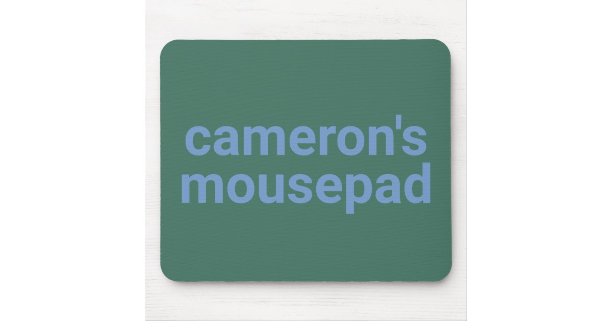 Modern Minimalist Green Blue Name and Label Mouse Pad | Zazzle