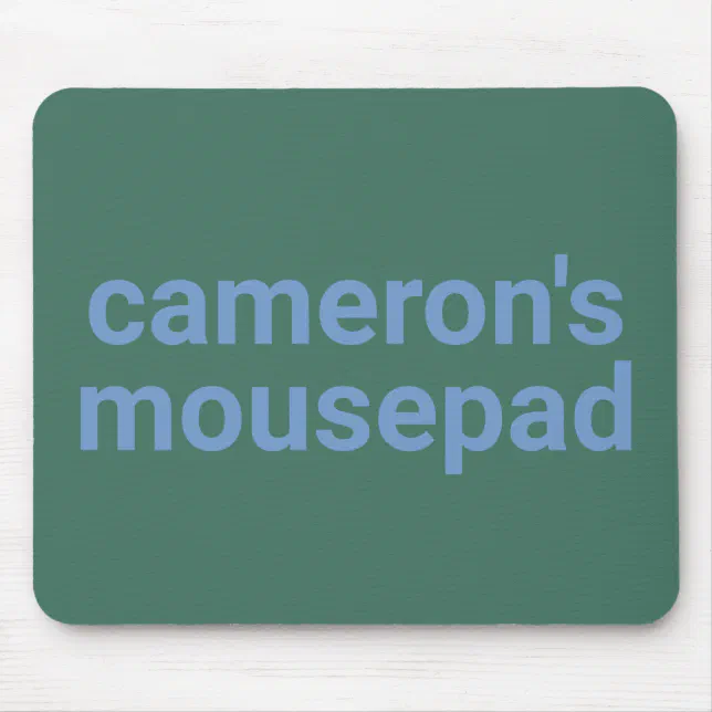 Modern Minimalist Green Blue Name and Label Mouse Pad | Zazzle