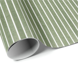 Modern Minimalist Green Rustic Stripes Wrapping Paper | Zazzle