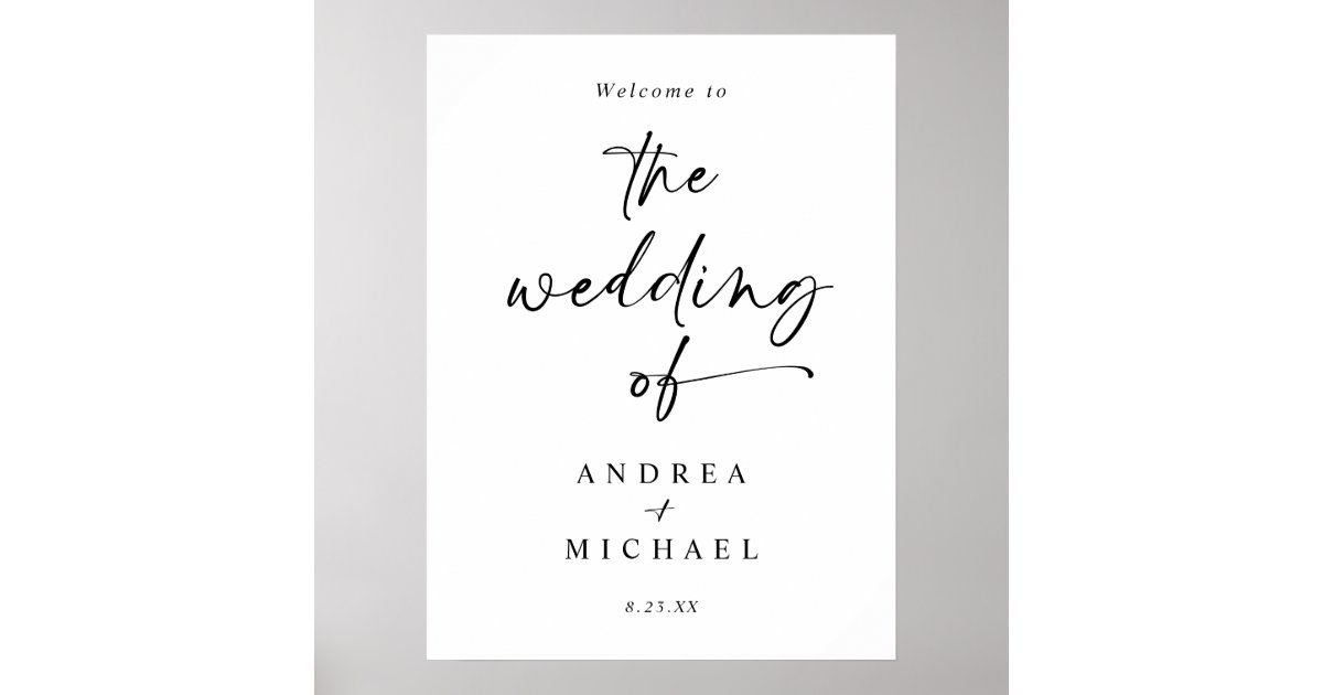 Modern Minimalist Handwriting Wedding Welcome Sign | Zazzle