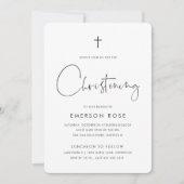 Modern Minimalist Handwritten Script Christening Invitation | Zazzle