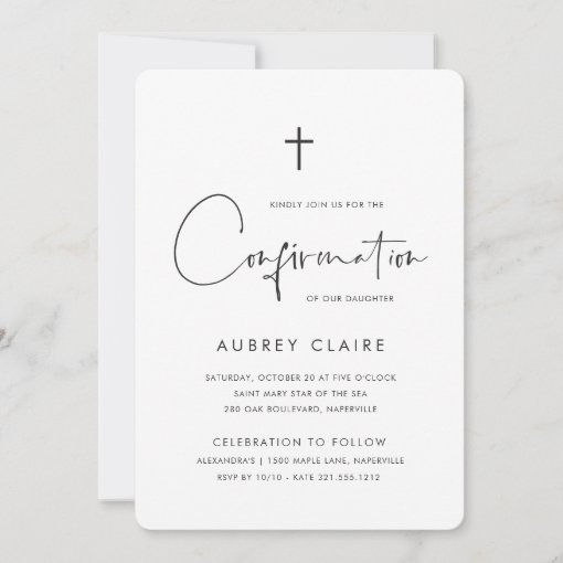 Modern Minimalist Handwritten Script Confirmation Invitation | Zazzle