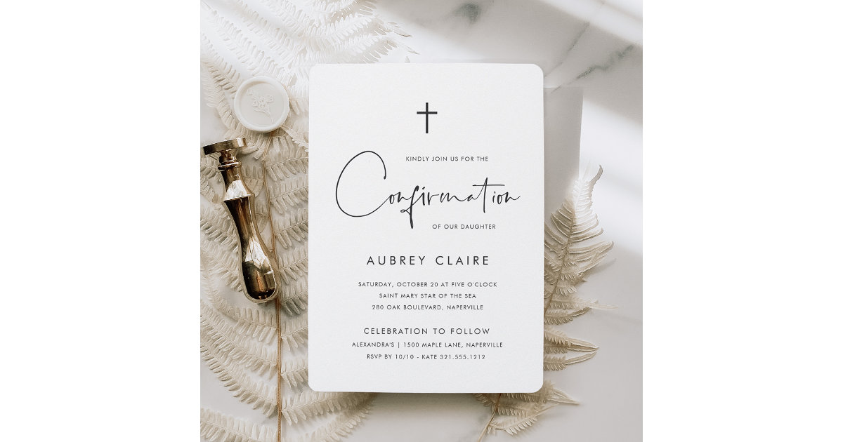 Modern Minimalist Handwritten Script Confirmation Invitation | Zazzle