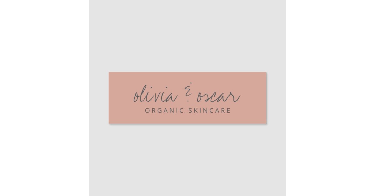 Modern Minimalist Handwritten Script Dusty Rose Name Tag | Zazzle