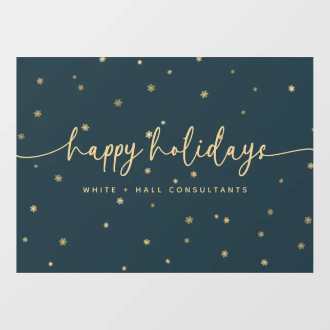 Modern Minimalist Happy Holidays Business Name Window Cling | Zazzle