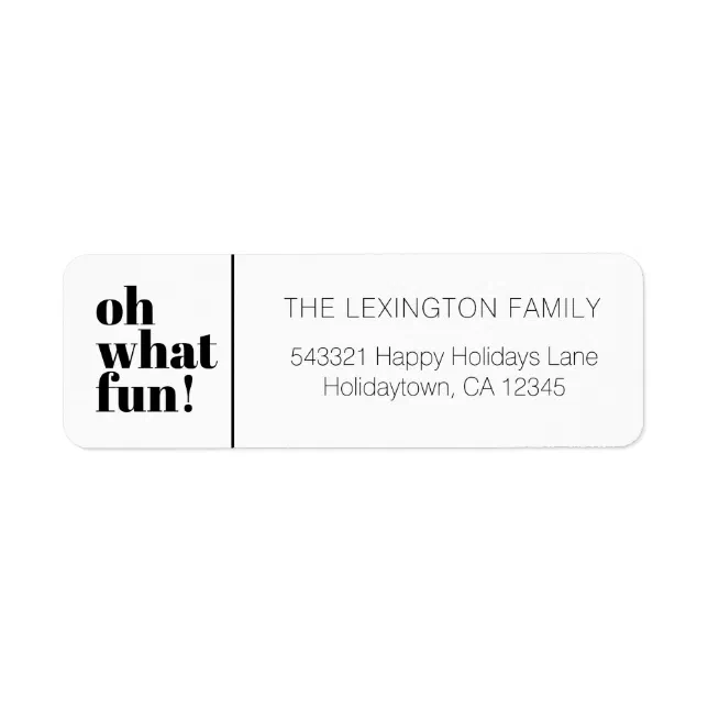 Modern Minimalist Holiday Address Label | Zazzle