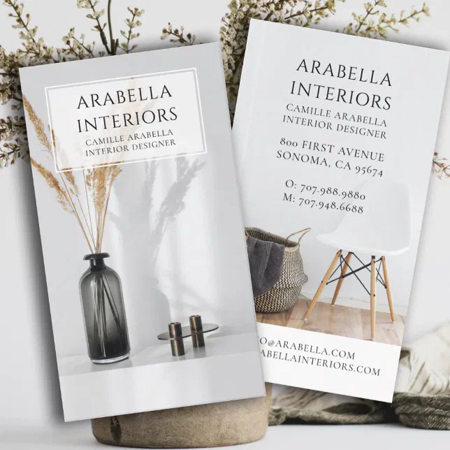 Modern Minimalist Interior Designer Business Card | Zazzle