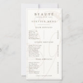 Modern Minimalist Ivory/Neutral Salon/Spa Menu | Zazzle