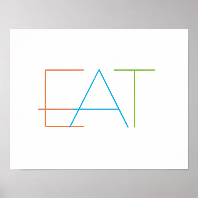 modern minimalist kitchen wall art poster eat | Zazzle