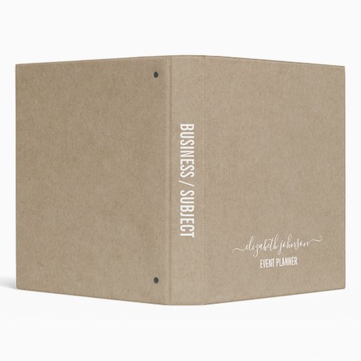 Modern Minimalist Kraft 3 Ring Binder | Zazzle