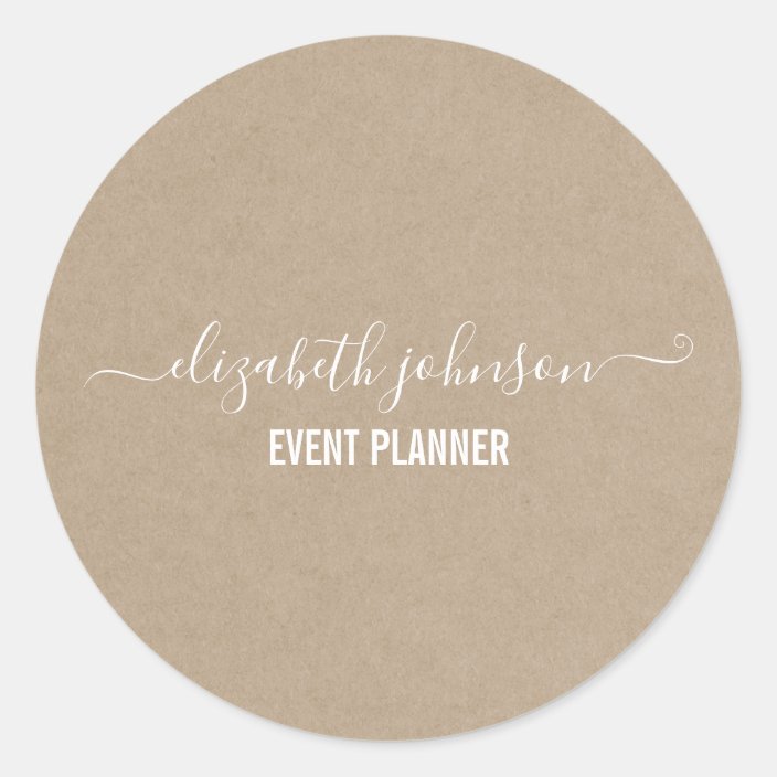 Modern Minimalist Kraft Classic Round Sticker | Zazzle.com