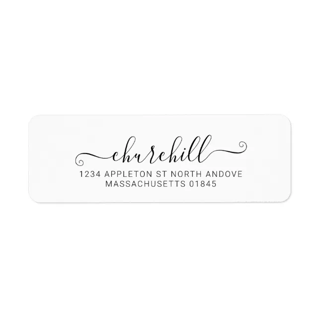 Modern Minimalist Last Name Script Calligraphy Label | Zazzle