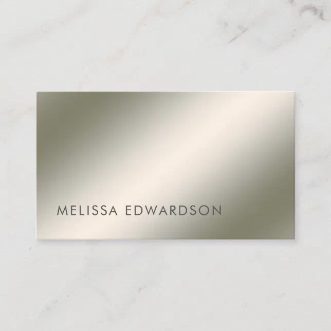 Modern minimalist luminous silver professional business card | Zazzle