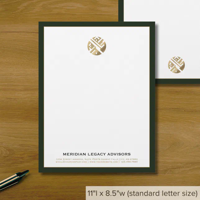 Modern Minimalist Luxury Letterhead | Zazzle