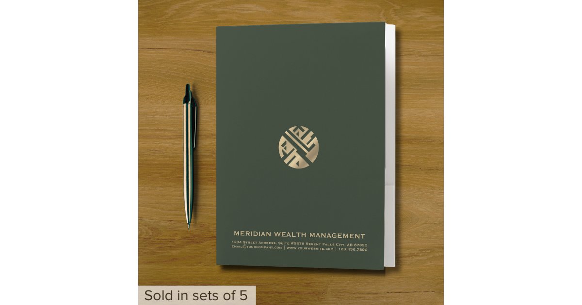 Modern Minimalist Luxury Presentation Folders | Zazzle