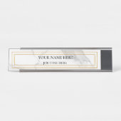 Modern Minimalist Marble Custom Desk Nameplate | Zazzle