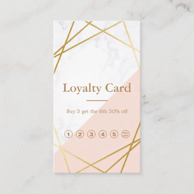 Modern Minimalist Marble Vertical Loyalty Business Card | Zazzle