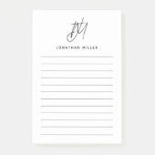 Modern Minimalist Monogram Lined Post-it Notes | Zazzle