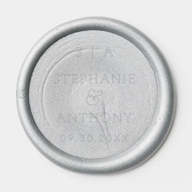 Modern Minimalist Monogram Wedding Wax Seal Sticker | Zazzle