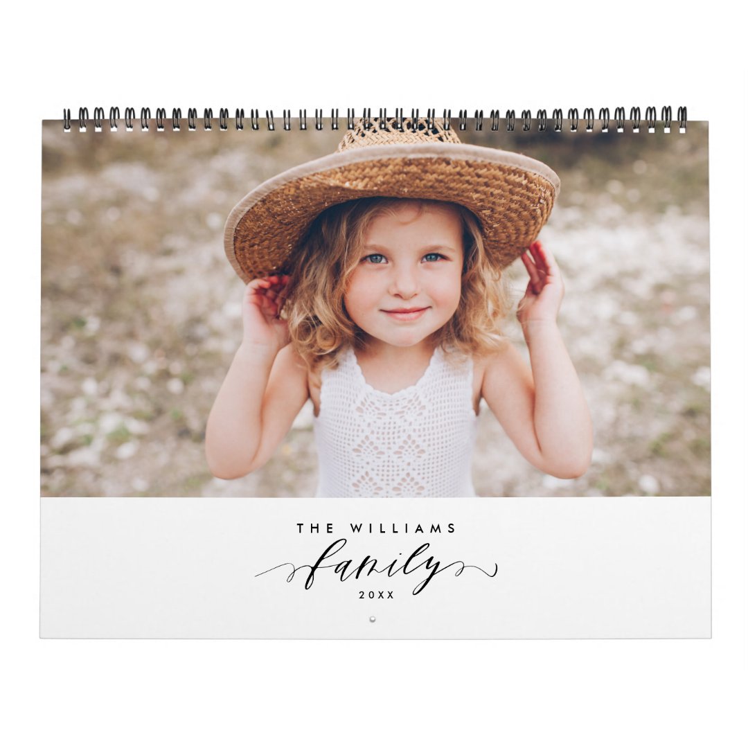 Modern Minimalist Multi Photo Family Memories Calendar | Zazzle