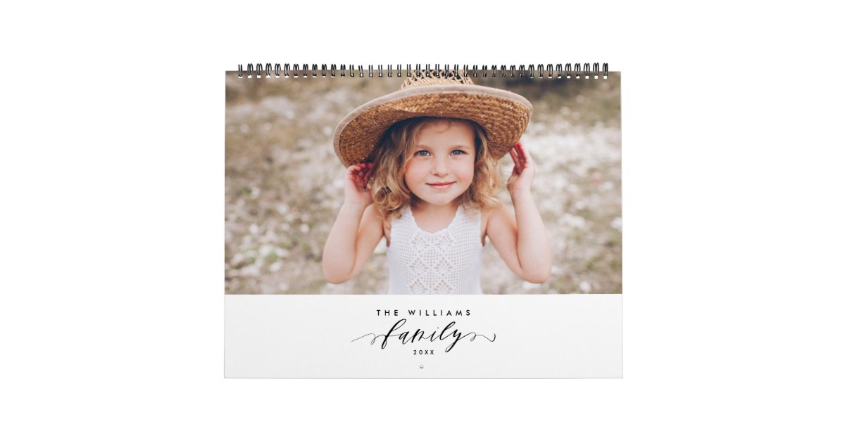 Modern Minimalist Multi Photo Family Memories Calendar | Zazzle
