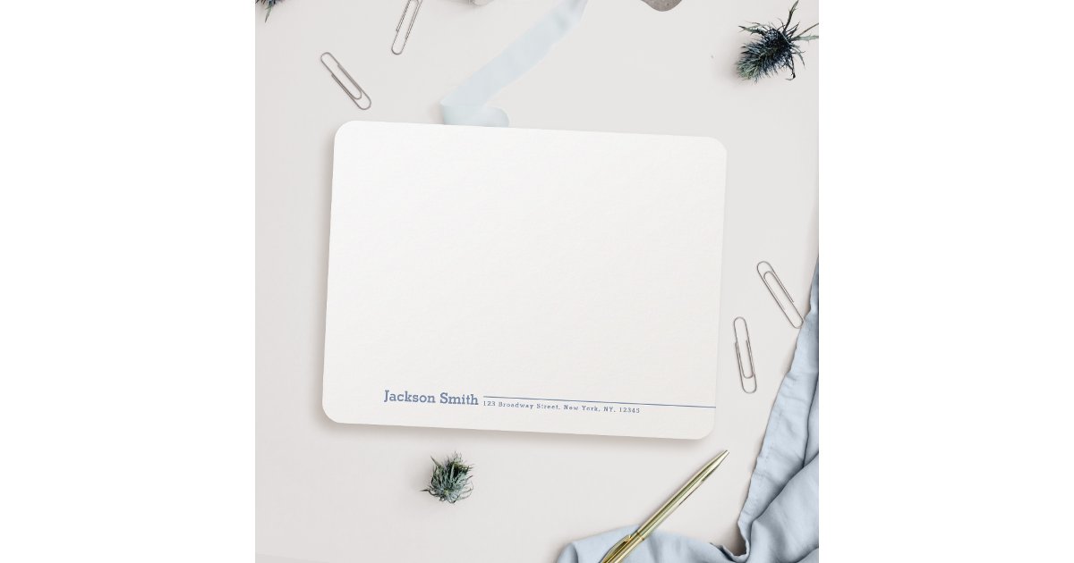 Modern Minimalist Name Personalized Stationery Not Note Card | Zazzle