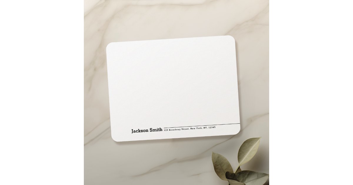 Modern Minimalist Name Personalized Stationery Note Card | Zazzle