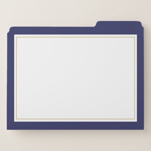 Modern Minimalist Navy Blue Gold Name File Folder | Zazzle