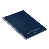 Modern Minimalist Navy Blue Simple Professional Notebook | Zazzle