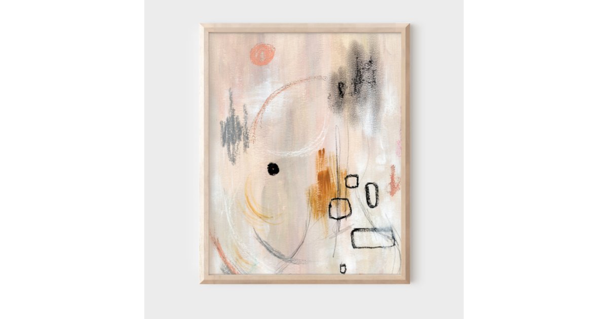 Modern minimalist neutral abstract art Poster | Zazzle