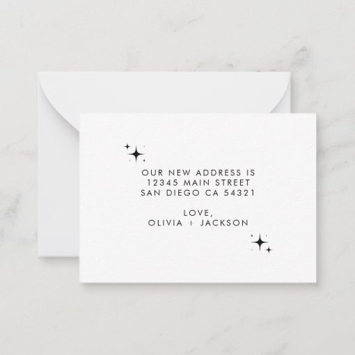 Modern Minimalist New Address Handwritten Script Note Card | Zazzle