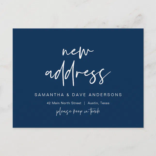 Modern minimalist, New Home Address Announcement P Postcard | Zazzle