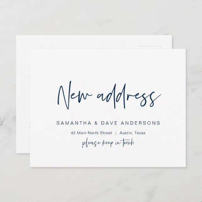 Modern minimalist, New Home Address Announcement P Postcard | Zazzle