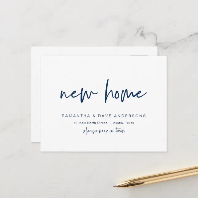 Modern minimalist, New Home Address Announcement Postcard | Zazzle