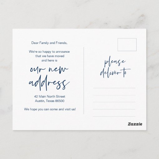 Modern minimalist, New Home Address Announcement Postcard | Zazzle