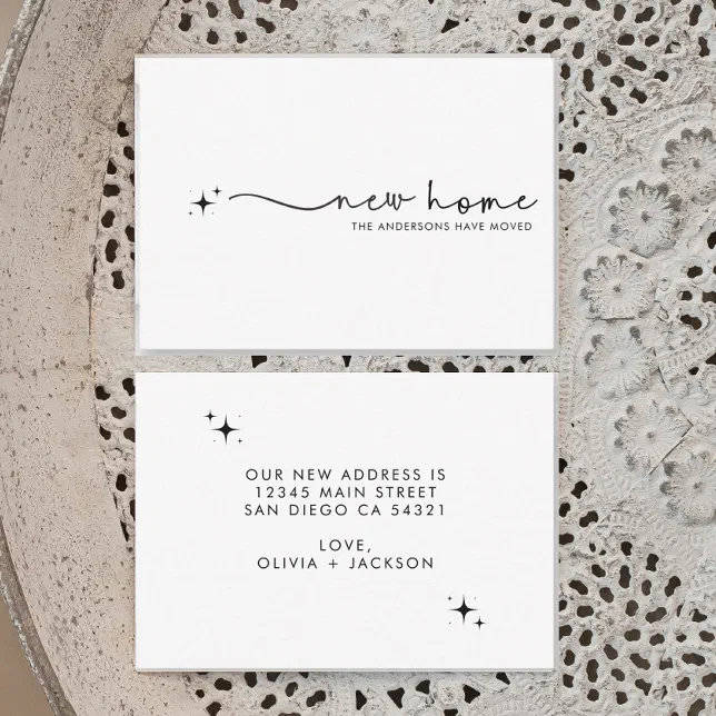 Modern Minimalist New Home Handwritten Script Note Card | Zazzle