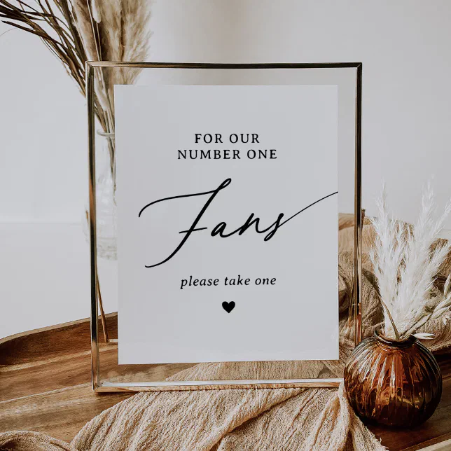 Modern Minimalist Number One Fans Wedding Sign | Zazzle