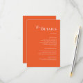 Modern Minimalist orange Enclosure card | Zazzle