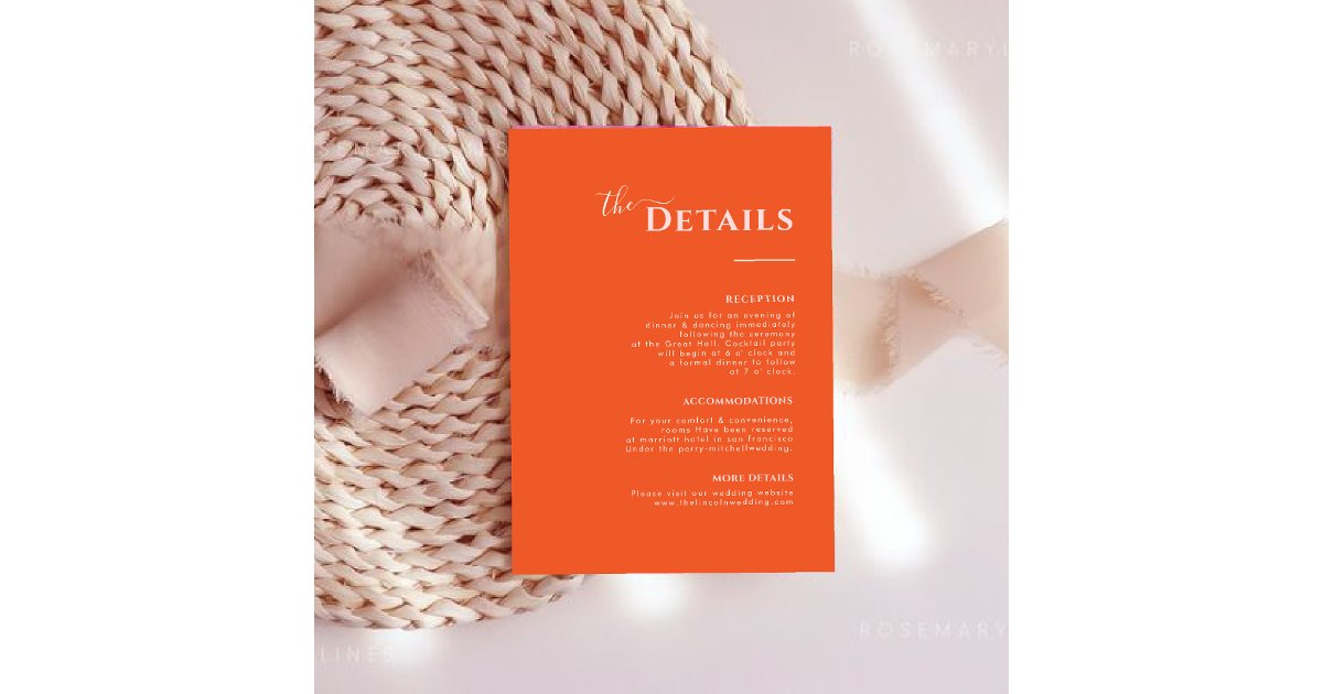 Modern Minimalist orange Enclosure card | Zazzle
